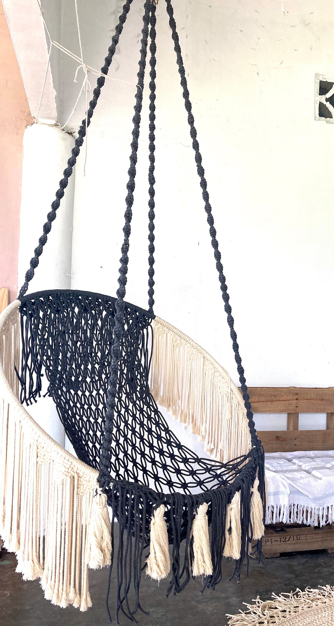 Hanging Chair Hammock,macrame Swing,hanging Nest for Terrace, Macrame ...