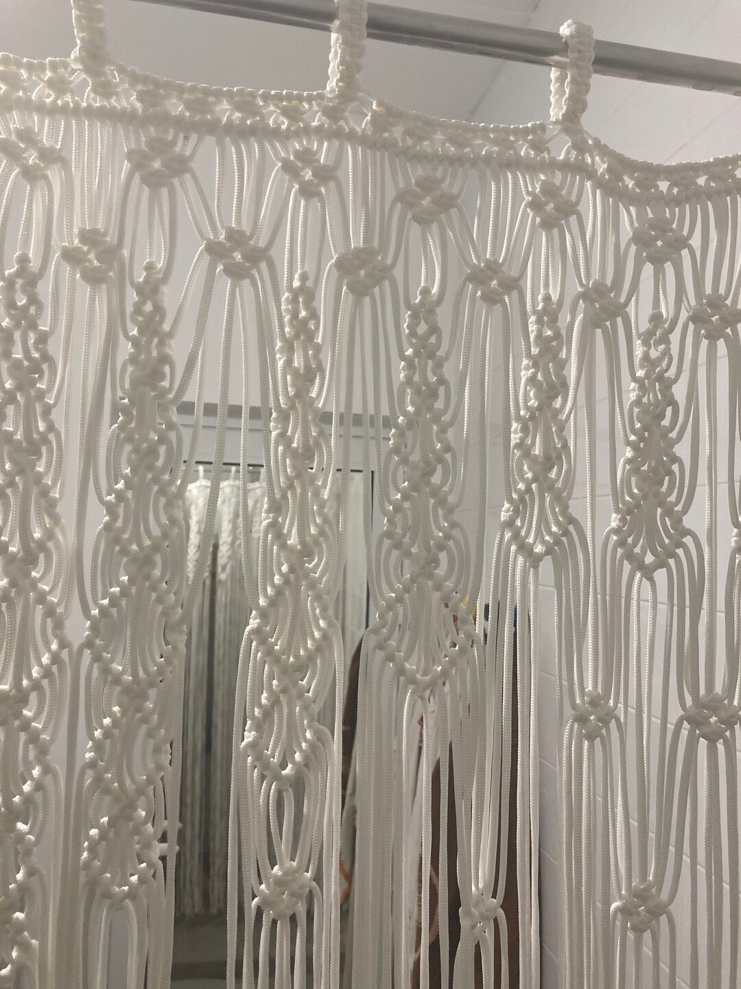 Macrame Shower Curtain,bathroom Decor,farmhouse Curtain Panel,boho ...