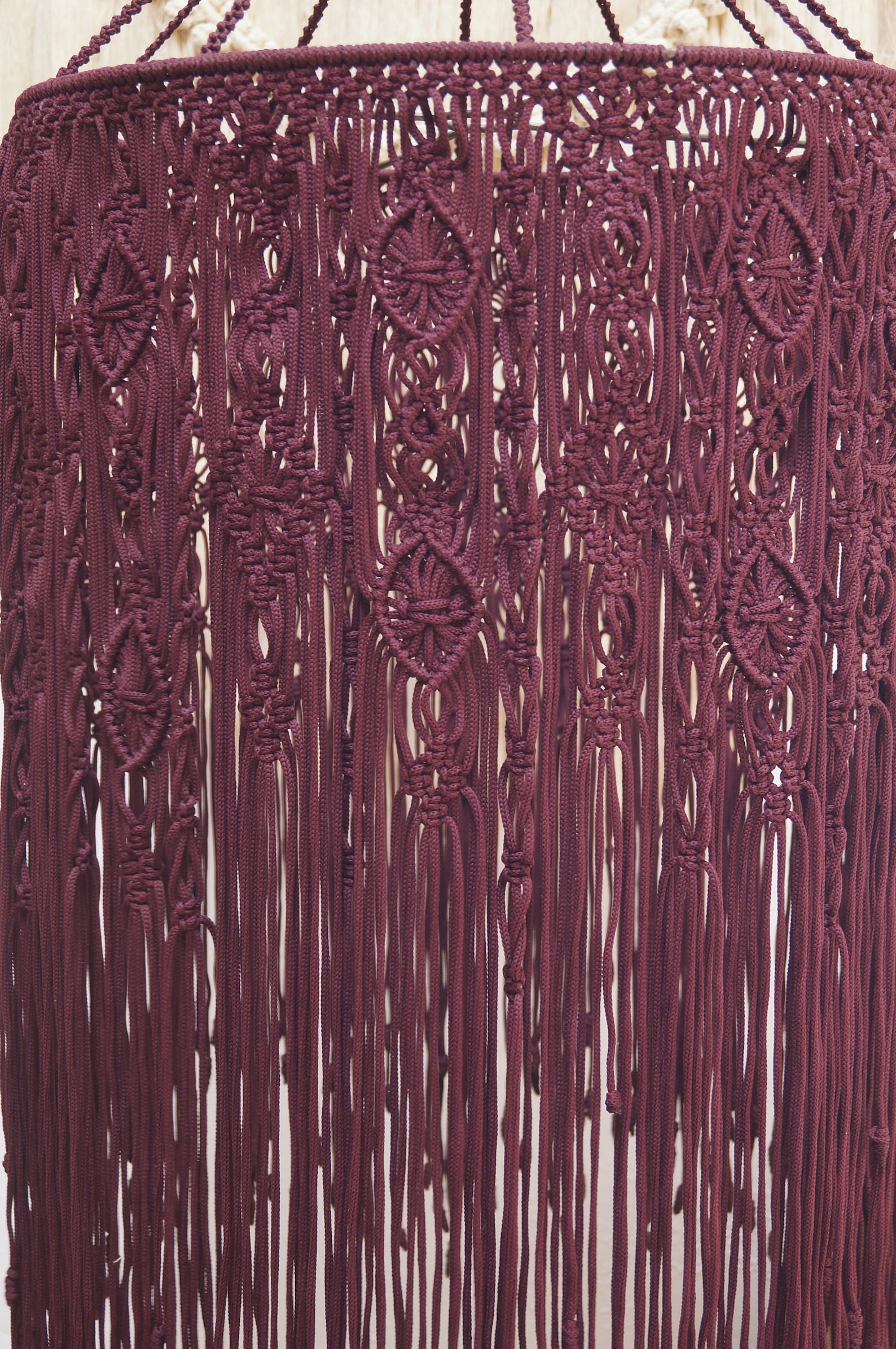 Macrame Round Lampshade,macrame Light Shade,fringe Chandelier Light ...