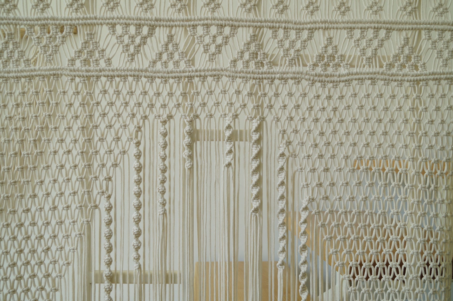 Macrame Curtain Panelbead Curtainsmacrame Boho - Etsy
