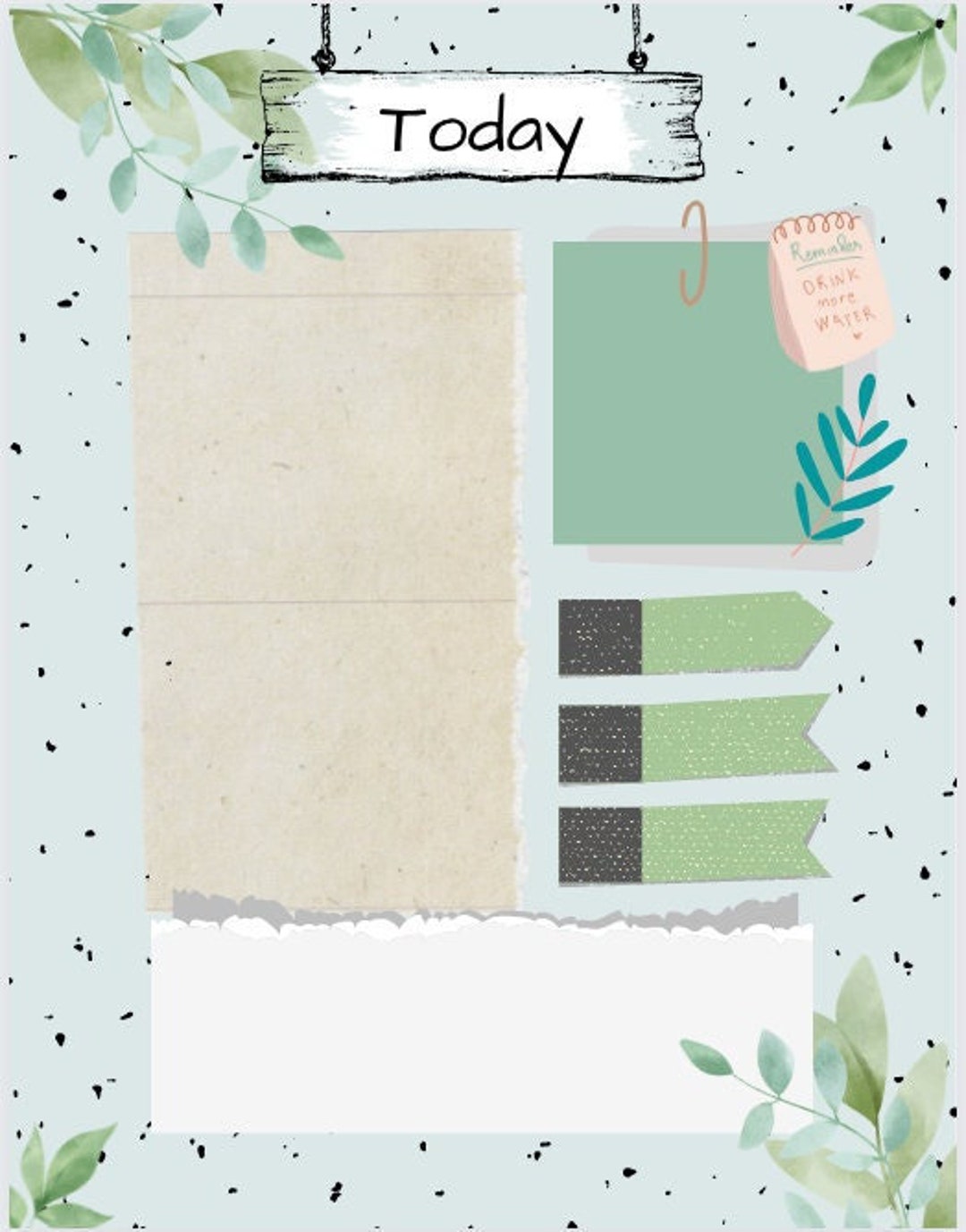 Eucalyptus Themed To-do Daily Planner Page - Etsy