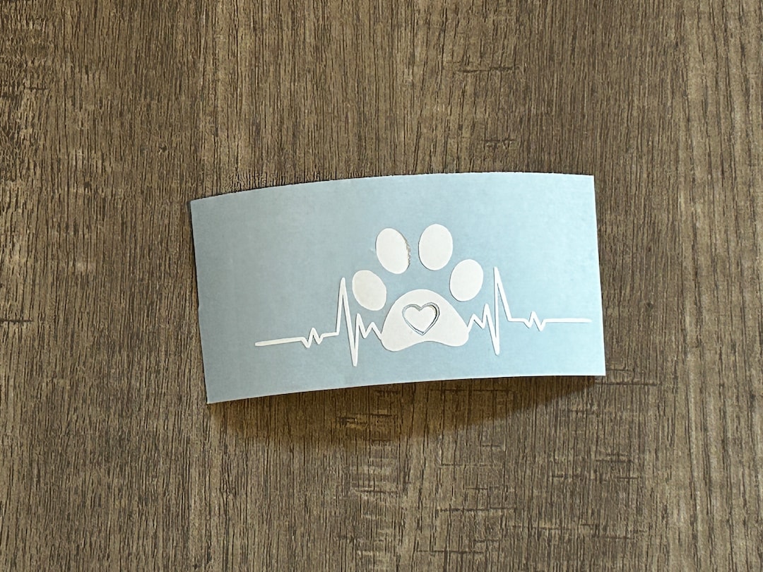 Paw Print Heart Beat Vinyl Decal, Perfect for the Dog Lover to Display ...