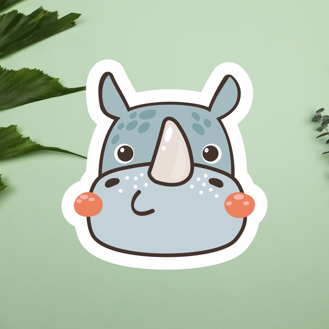 Rhino Sticker Zoo Lover Cub Friendly Gift for Animal Lovers Laptop ...