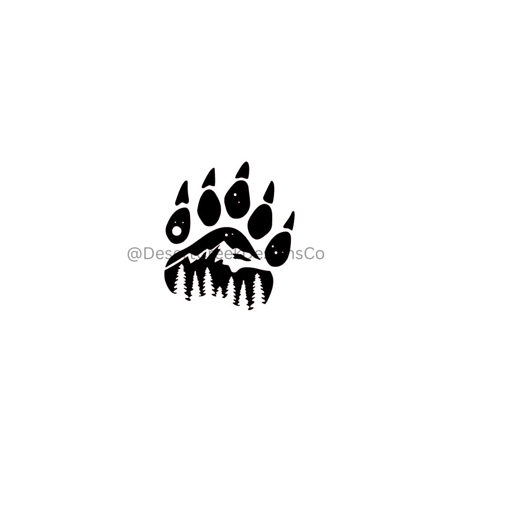 Rustic Bear Claw Mountain Tree Decal: Add a Touch of Wilderness to Your ...