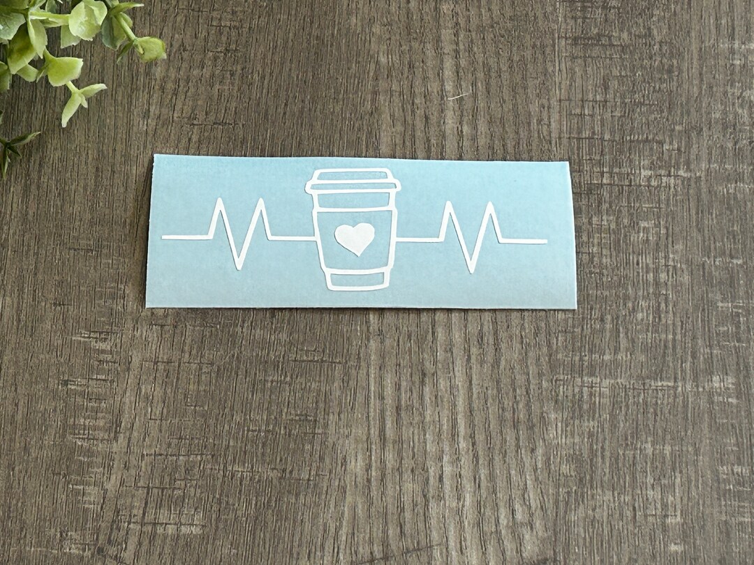 Heartbeat Coffee Vinyl Decal for That Coffee Lover, Laptop Decal, Car ...