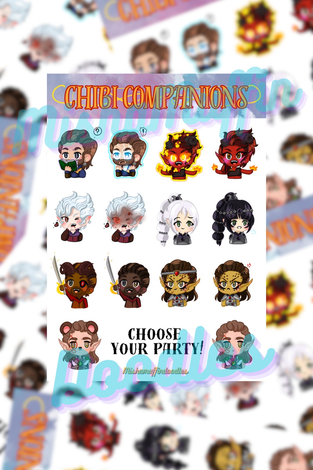 BG3 Origin Chibi Stickers - Etsy