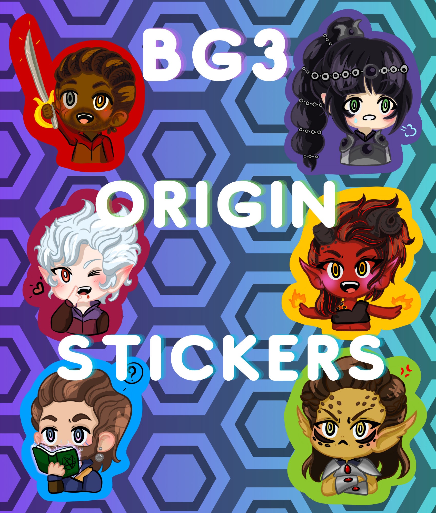 BG3 Origin Chibi Stickers - Etsy