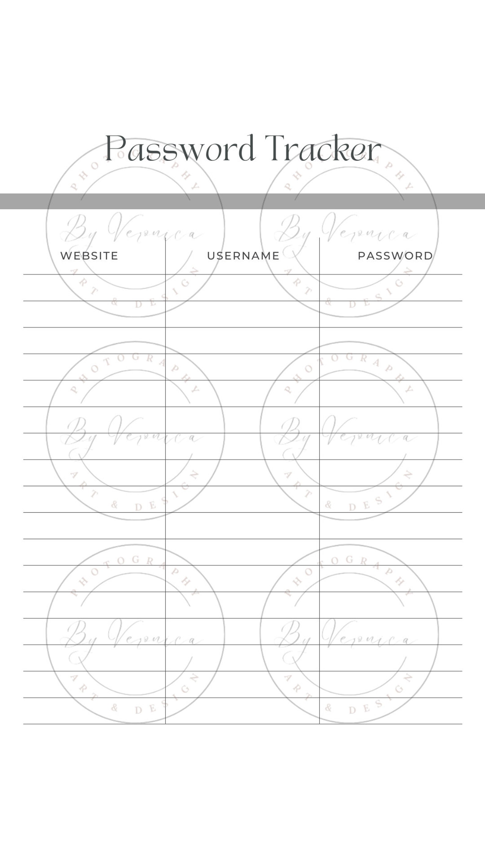 Password and Contact Sheets for Every Group in Your Life. Planner ...