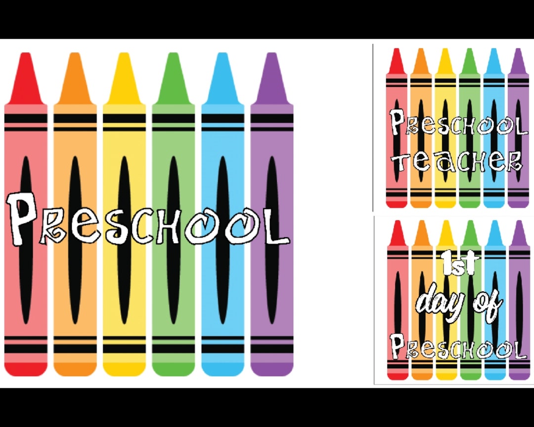 Preschool With Crayons Set of 3 Digital Files - Etsy