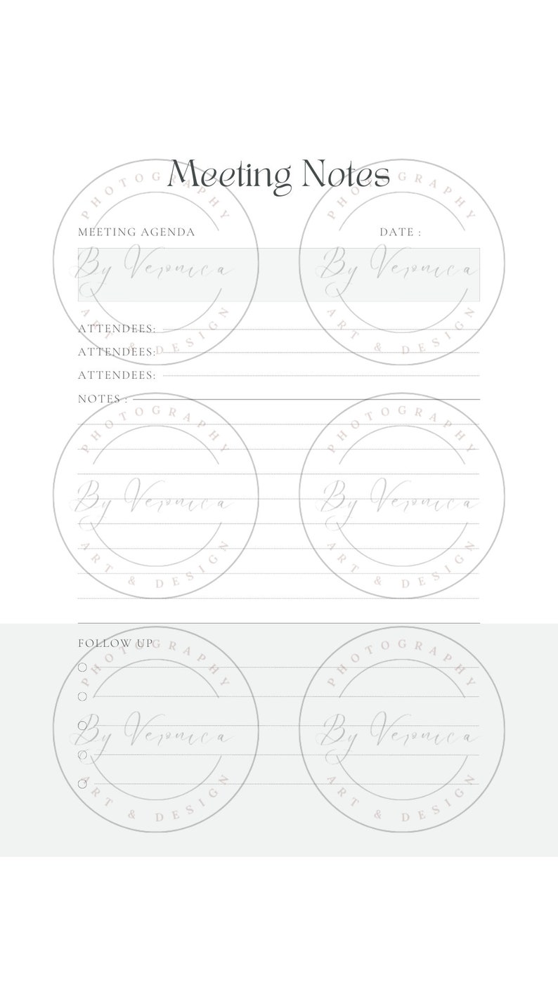 Note Pages, Five Different Designs, Planners, Journals, Meetings, - Etsy