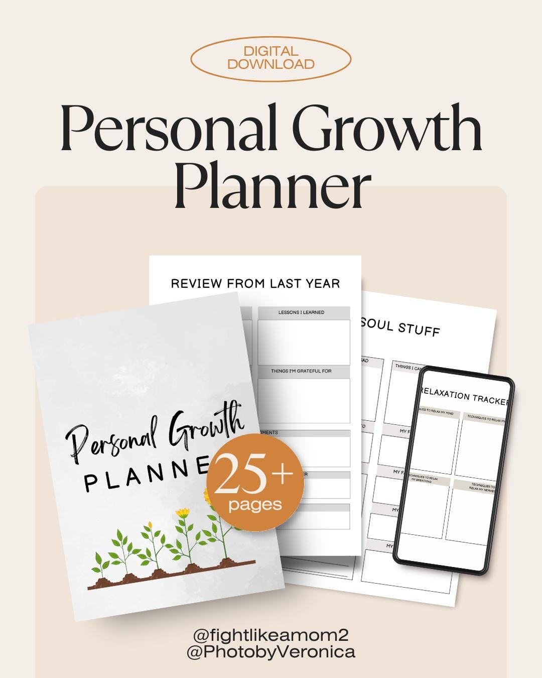 Personal Growth Planner | Printable Goal Planner, Mindset & Habit ...