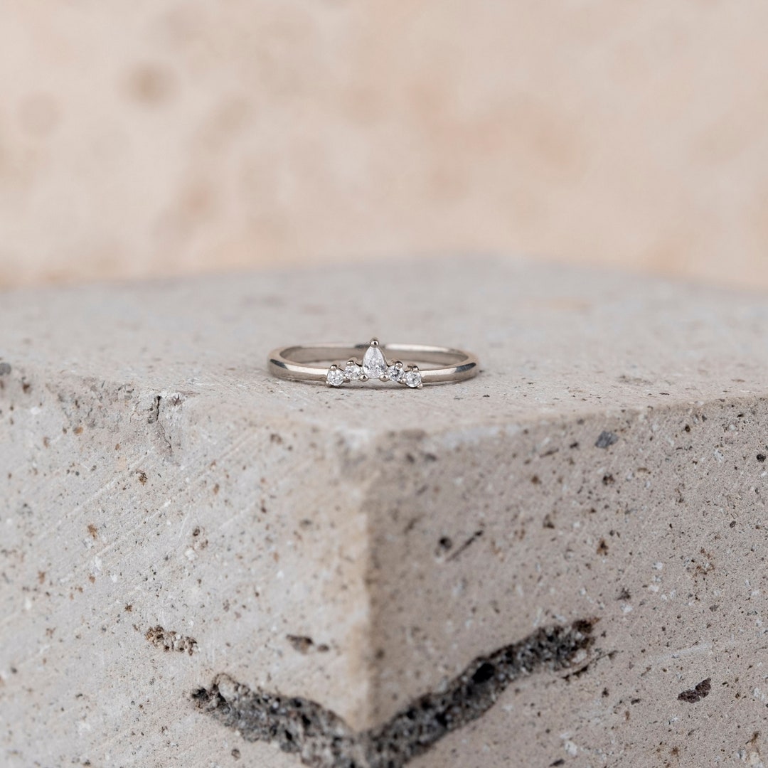 Dainty Crown Design Ring, Modern Style Sterling Silver Ring, Handmade ...