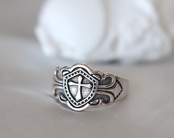 Mens Gothic Cross Ring - Etsy