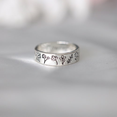 Moon and Sun Silver Ring Moon Ring Sun Ring Star Ring - Etsy