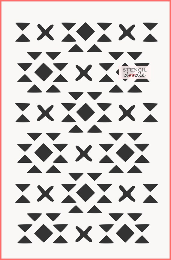 Tribal Print Wall Stencil Tribal Pattern Arts and Crafts - Etsy