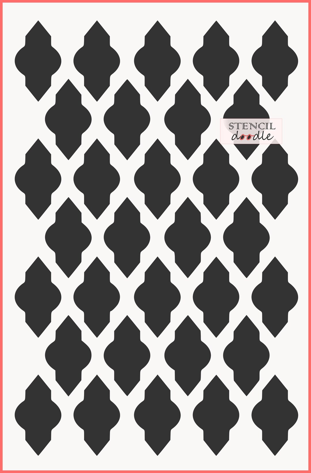 Skinny Quatrefoil Wall Stencil, Quatrefoil Arts and Crafts Stencil - Etsy