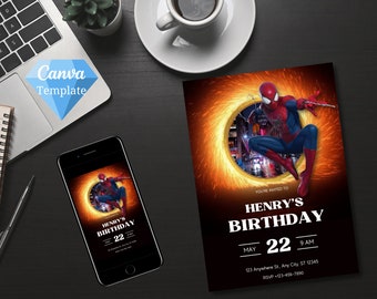 Spiderman Bday Invite - Etsy
