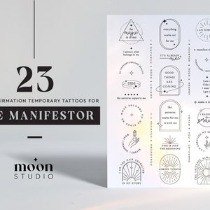 Manifestation Temporary Tattoos Daily Affirmations Gifts for Women ...