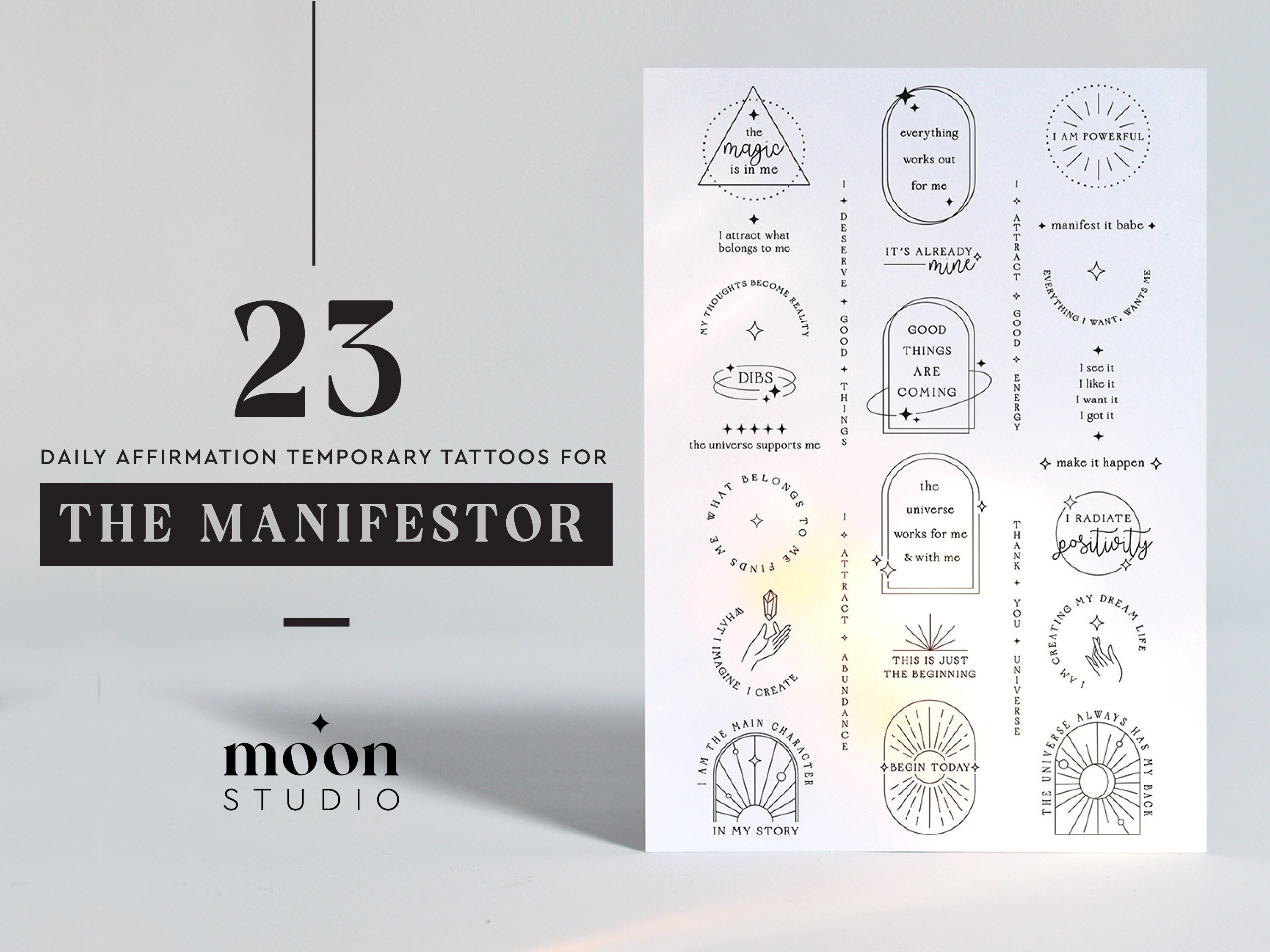 Manifestation Temporary Tattoos Daily Affirmations Gifts for Women ...