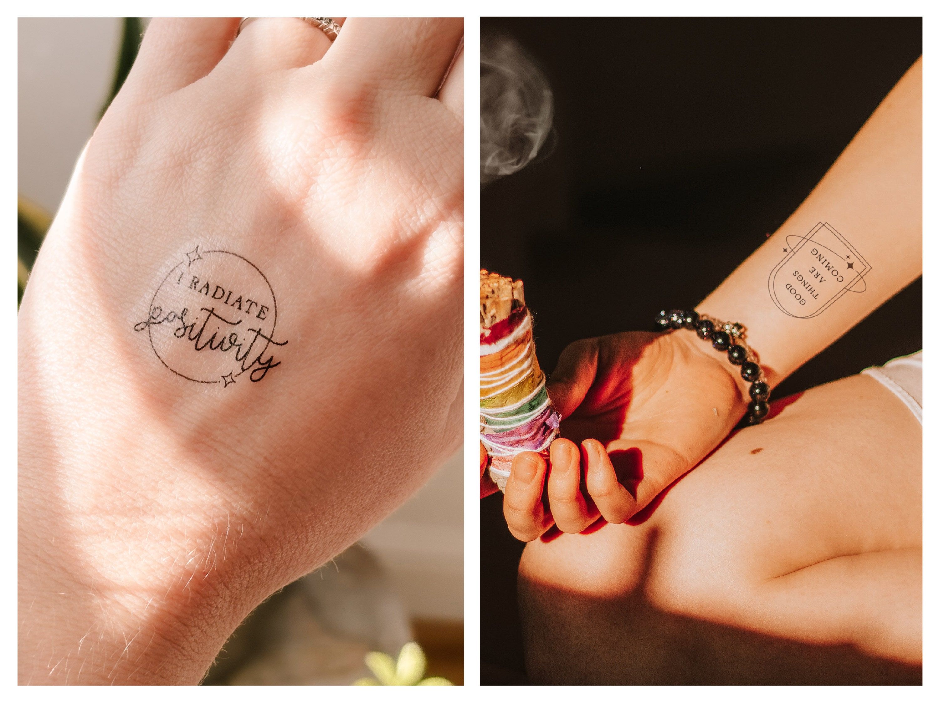 Manifestation Temporary Tattoos Daily Affirmations Gifts for Women ...