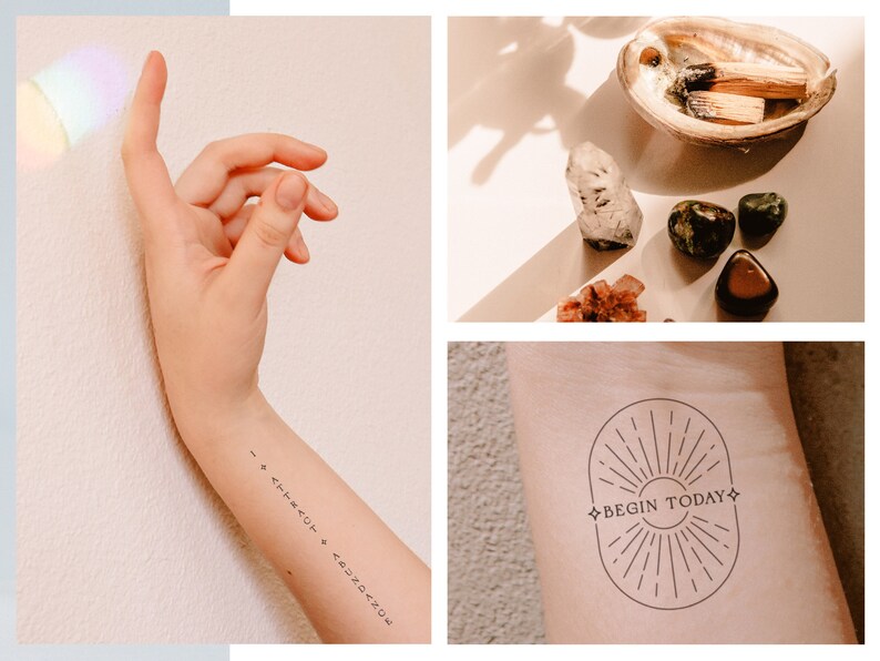 Manifestation Temporary Tattoos Daily Affirmations Gifts for Women ...