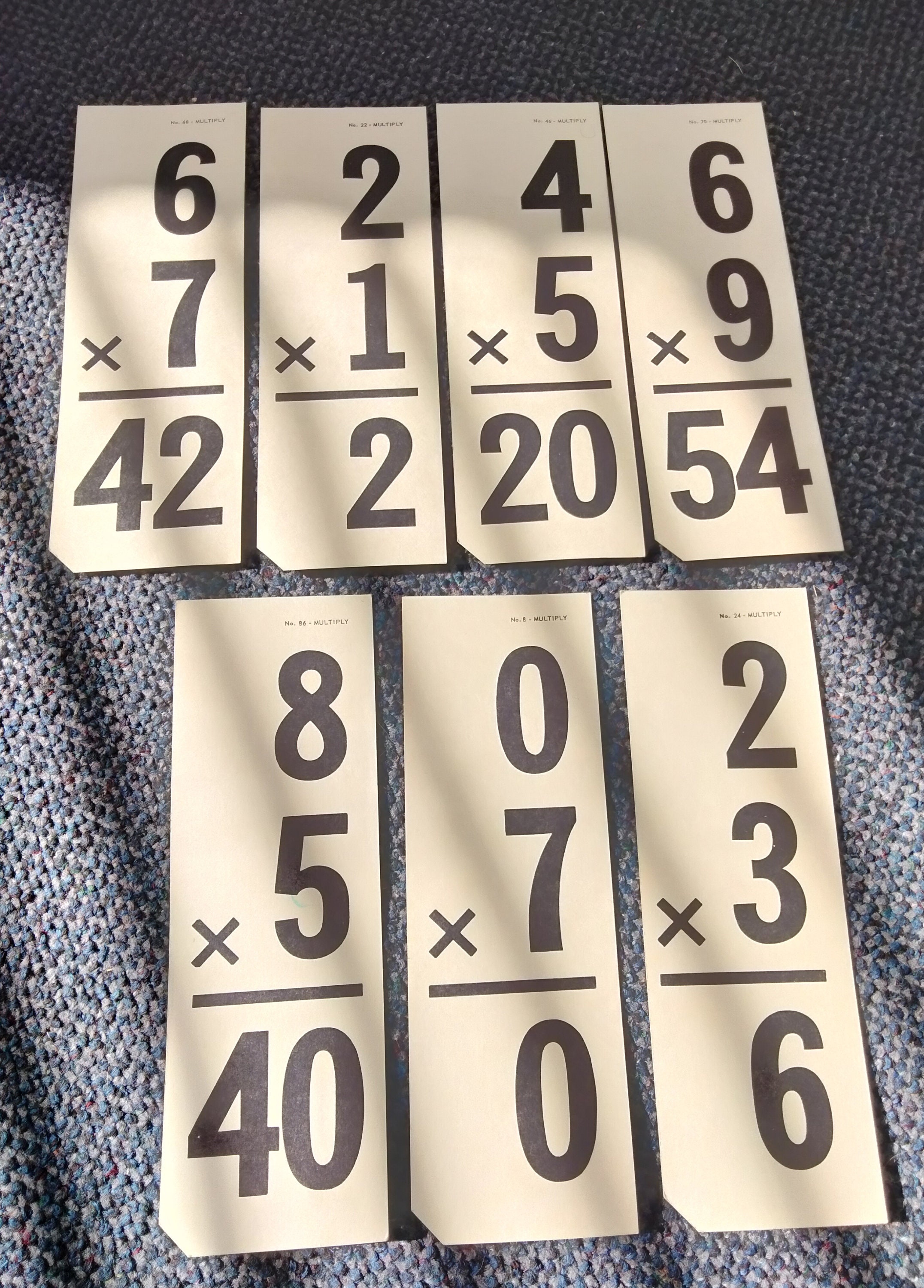 Vintage Math Flashcards, Set of 7 - Etsy