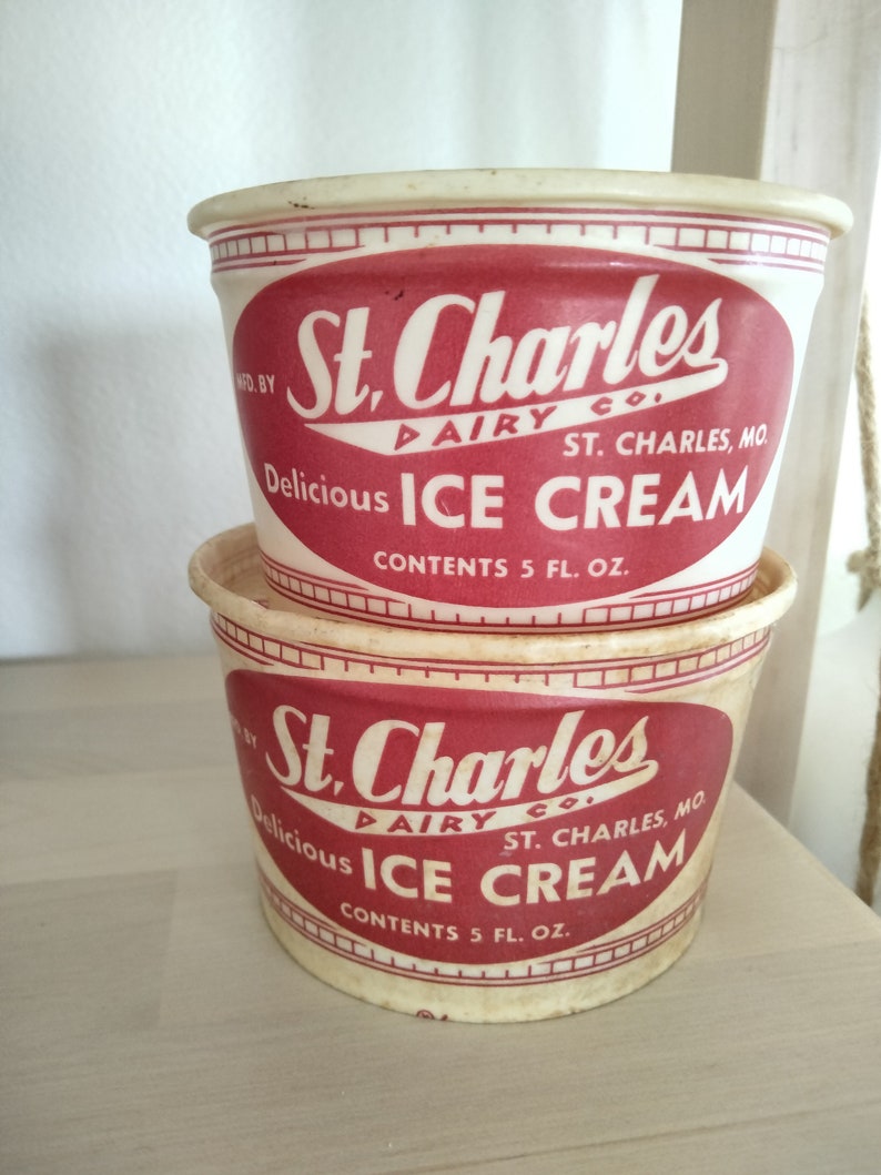 Vintage Vanilla Ice Cream Tub With Lid, St. Charles Dairy Co. Missouri ...