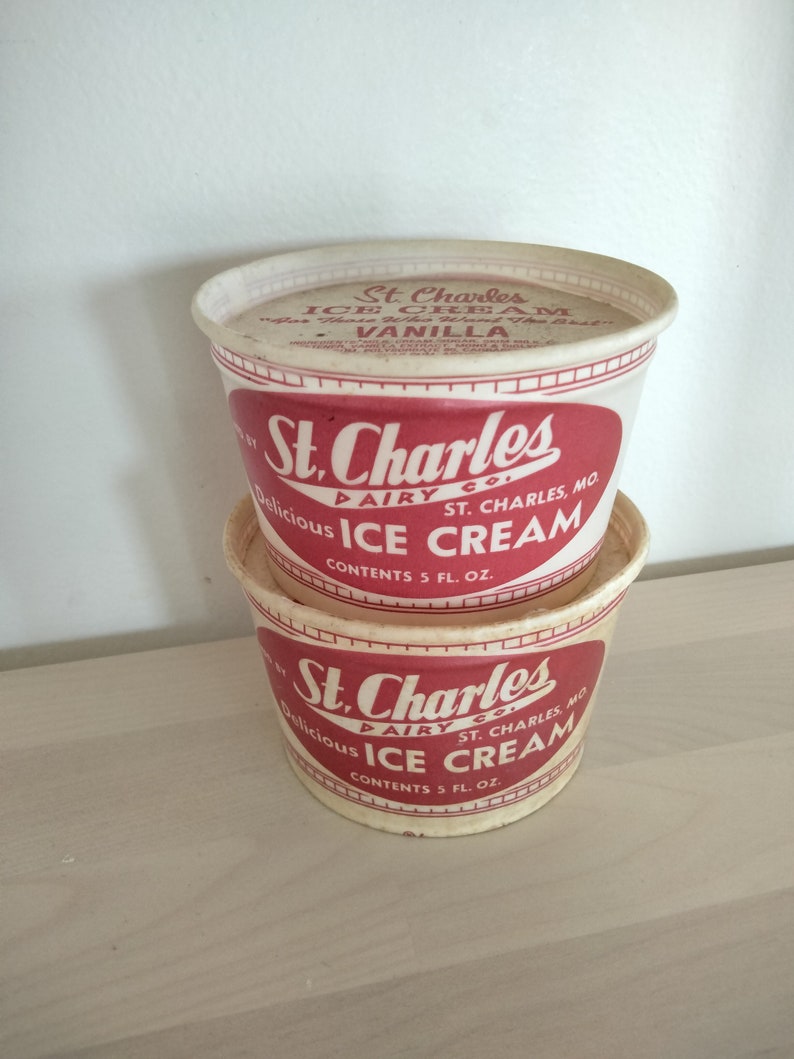 Vintage Vanilla Ice Cream Tub With Lid St. Charles Dairy Co. - Etsy