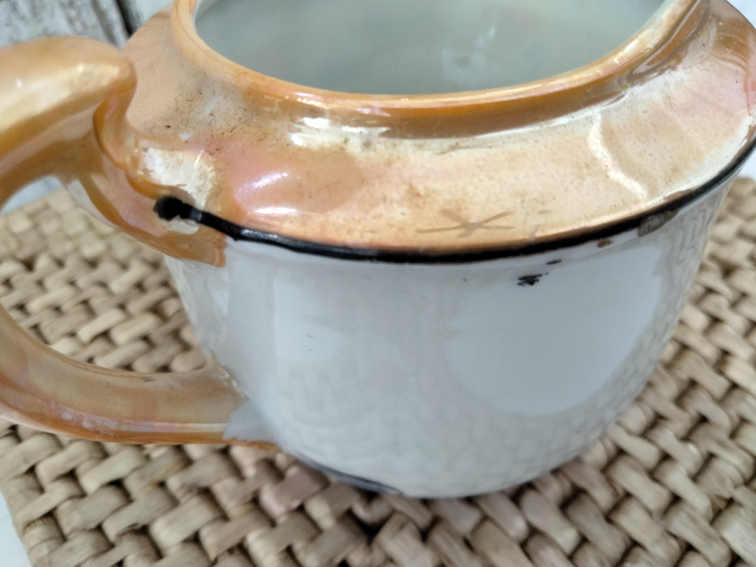 Vintage Cream Pitcher, Made in Japan, Gold-yellow and Blue Lusterware ...