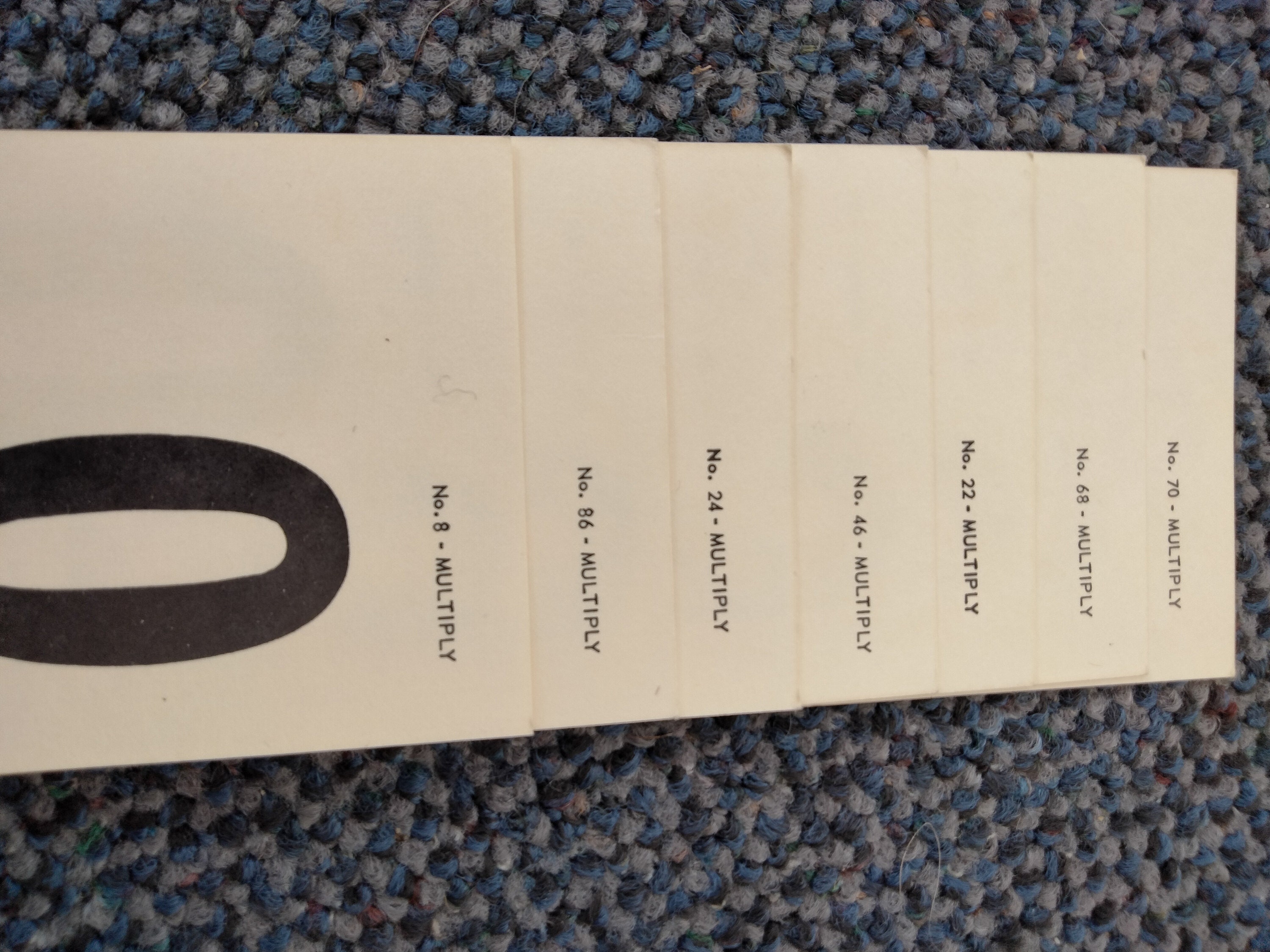 Vintage Math Flashcards, Set of 7 - Etsy