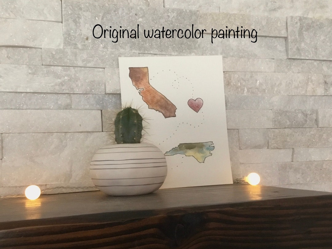 5”x7” Custom U.S.A. State Artwork, Original Watercolor Painting, Made ...