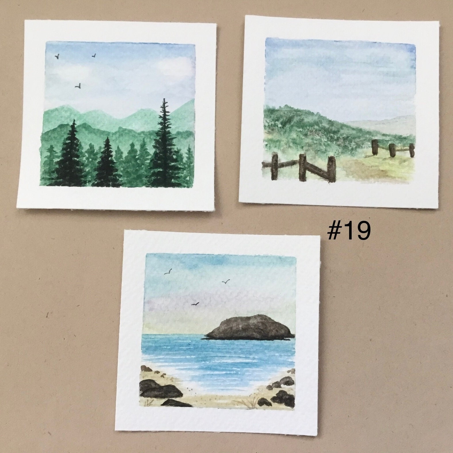 Mini Original Landscape Watercolor Paintings Collections - Etsy Mini Original Landscape Watercolor Paintings Collections - Etsy