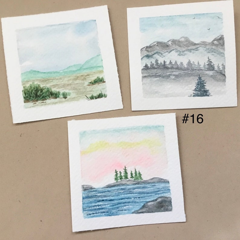 Mini Original Landscape Watercolor Paintings Collections - Etsy Mini Original Landscape Watercolor Paintings Collections - Etsy