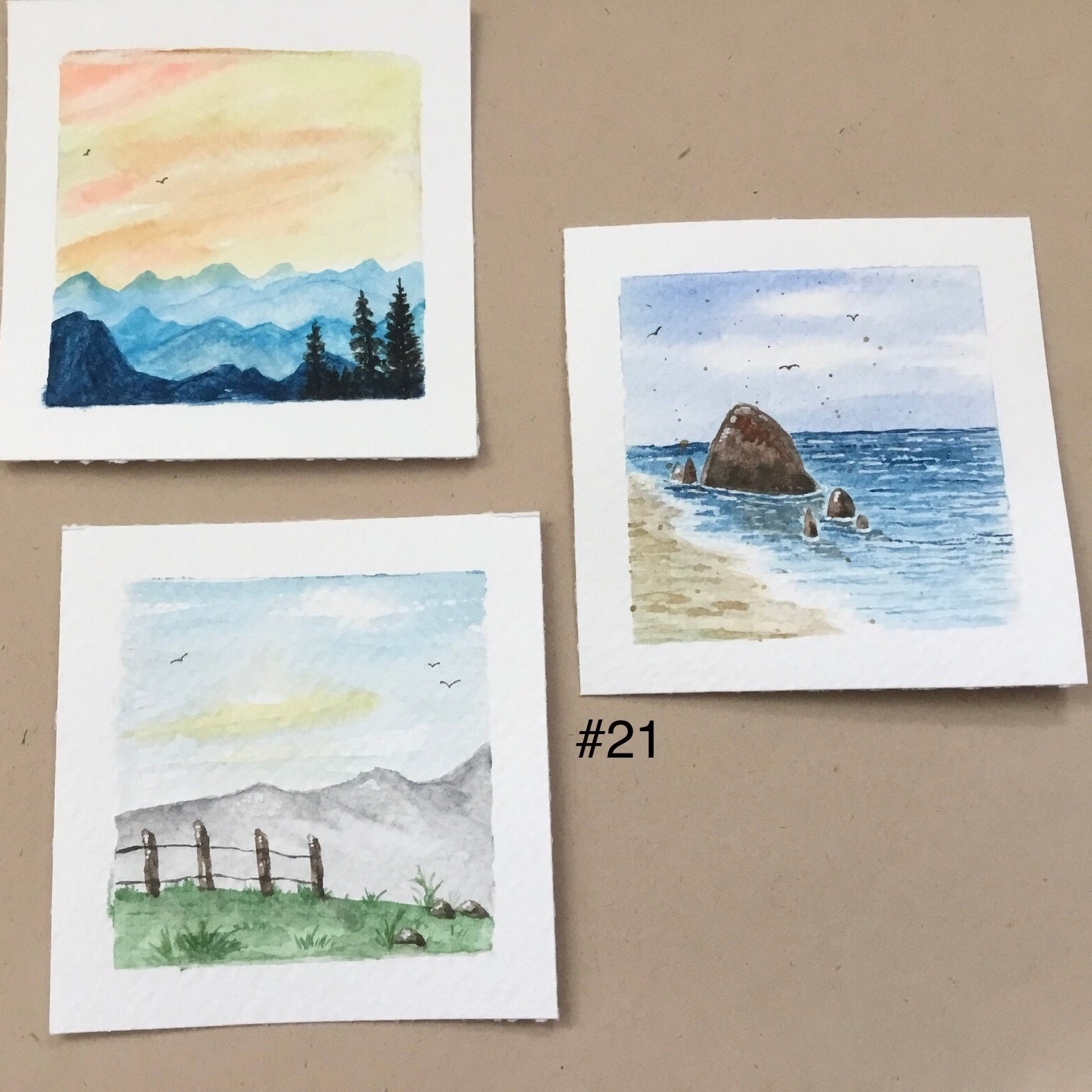Mini Original Landscape Watercolor Paintings Collections - Etsy