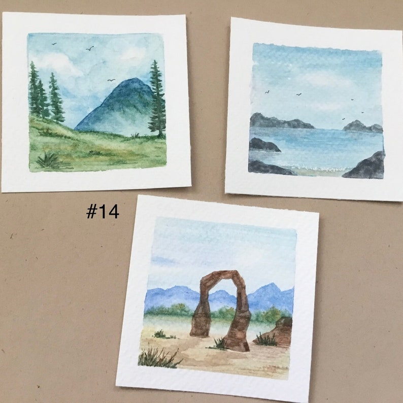 Mini Original Landscape Watercolor Paintings Collections - Etsy Mini Original Landscape Watercolor Paintings Collections - Etsy