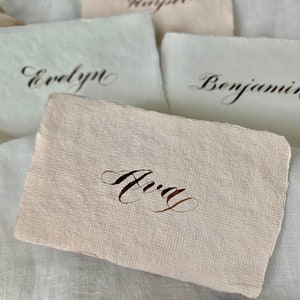 Ivory Handwritten Name Cards: Elegant Wedding Stationery, Dinner Place ...