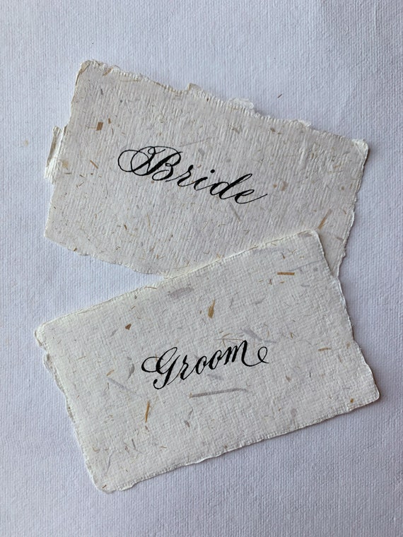 Handwritten Wedding Place Cards Guest Name Cards on Deckle - Etsy