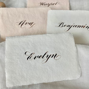 Ivory Handwritten Name Cards: Elegant Wedding Stationery, Dinner Place ...