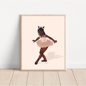 Black Girl Art, African American Ballerina Art, Black Dancer Art, Black Girl Wall Decor, Black ...