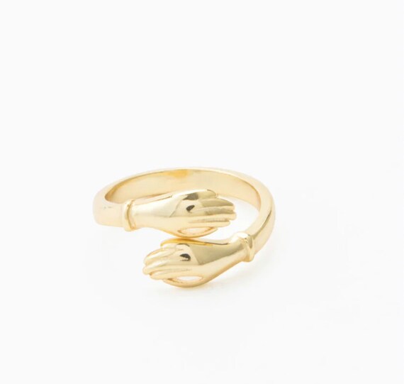 Silver Love Hugging Hand Stackable Ring Love Hug Ring Couple - Etsy