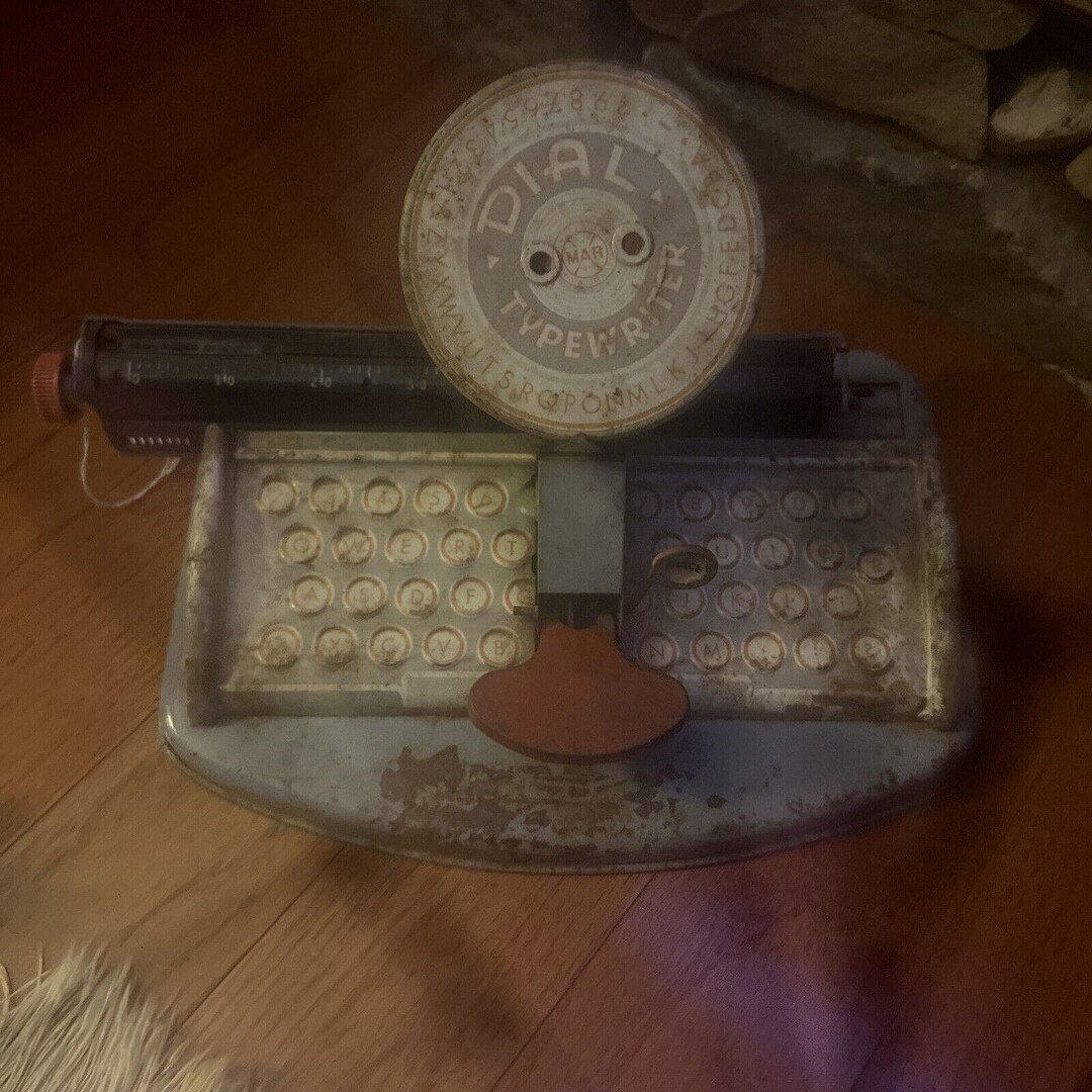 Vintage Marx Gray Tin Toy Dial Typewriter Deluxe USA Made - Etsy
