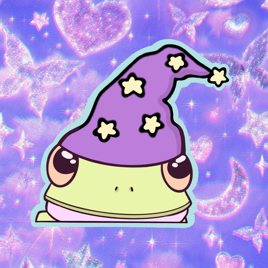 Wizard Frog Peeker Car Magnet, UV Proof Magnet, Cute Frog Car Magnet ...