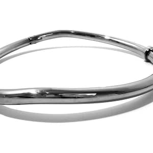 8mm Curved Polished Stainless Steel Locking Eternity Collar With ...