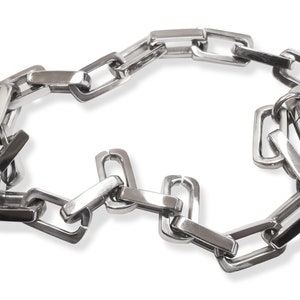 Polished Locking Stainless Steel Collar Necklace Link Chain - Multiple ...