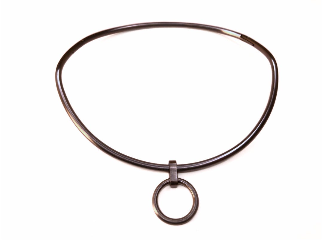 Ultra Petite 4mm Satin Silver Locking Eternity Collar, Curved Stainless ...