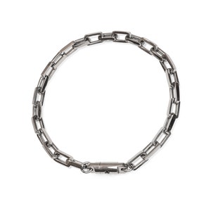 Polished Locking Stainless Steel Collar Necklace Link Chain - Multiple ...