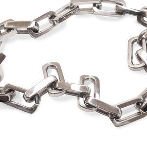 Polished Locking Stainless Steel Collar Necklace Link Chain - Multiple ...