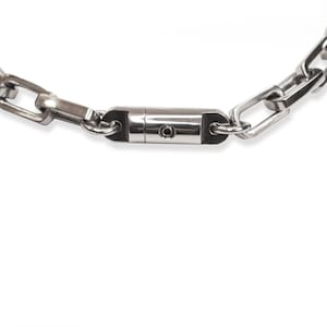 Polished Locking Stainless Steel Collar Necklace Link Chain - Multiple ...