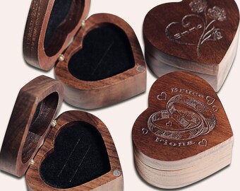 Wood Couple Ring Box - Etsy