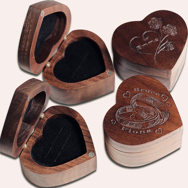 Wood Couple Ring Box - Etsy